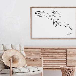 Picasso Rabbit Print | Picasso Animal Art | Picasso Line Drawing ...