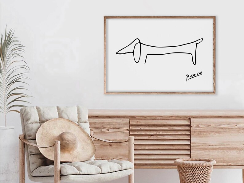Picasso Dog Print Picasso Animal Art Picasso Line Drawing - Etsy
