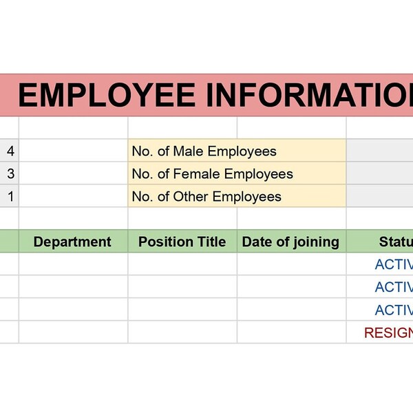 Employee Attendance Tracker Google Sheet - Etsy