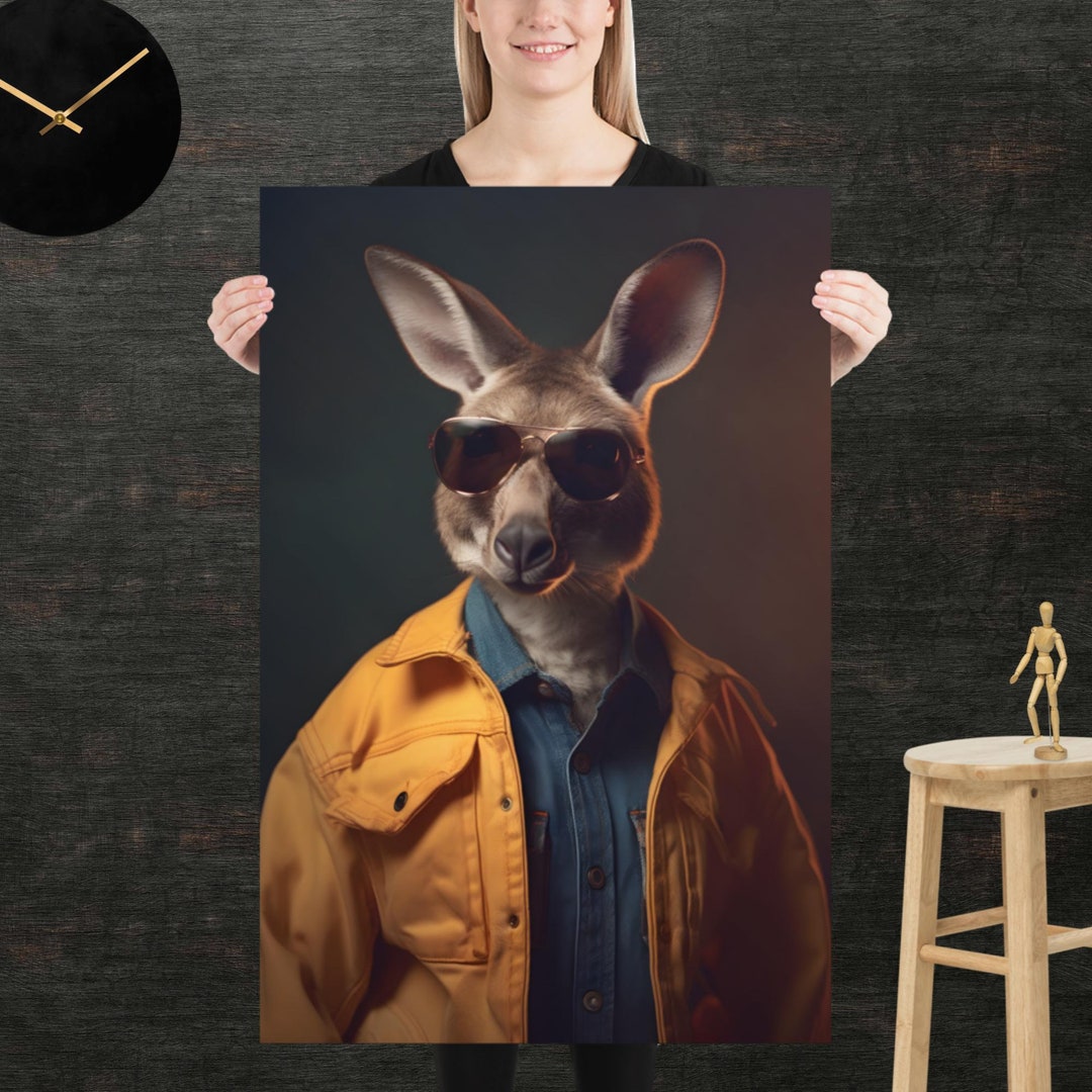 Kangaroo 80s Style | Retro Poster | Eighties Wall Art | Living Room ...