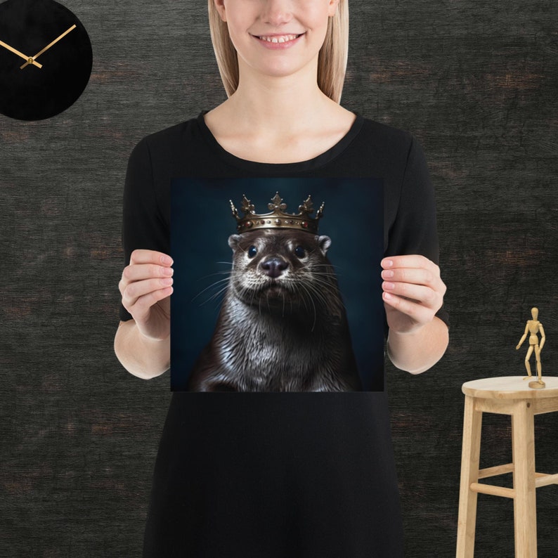 König Otter Kunstdruck | Lustiges Tier mit Krone Poster - Etsy.de