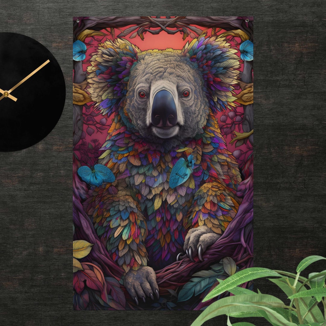 Colorful Koala Flag | Koala Print | Allover Print | Colorful Animal ...