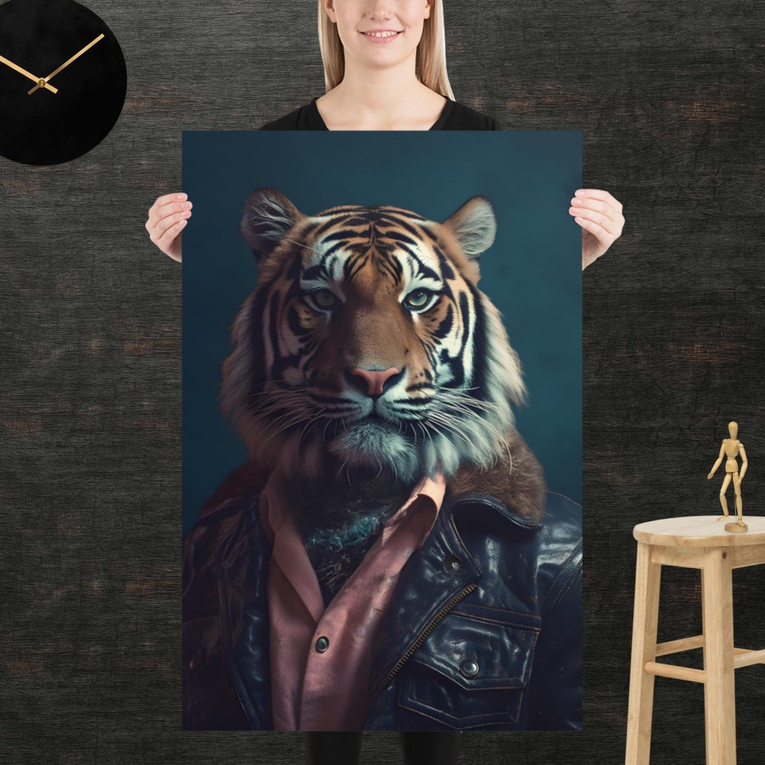 Tiger 80s Style | Retro Poster | Eighties Wall Art | Living Room ...