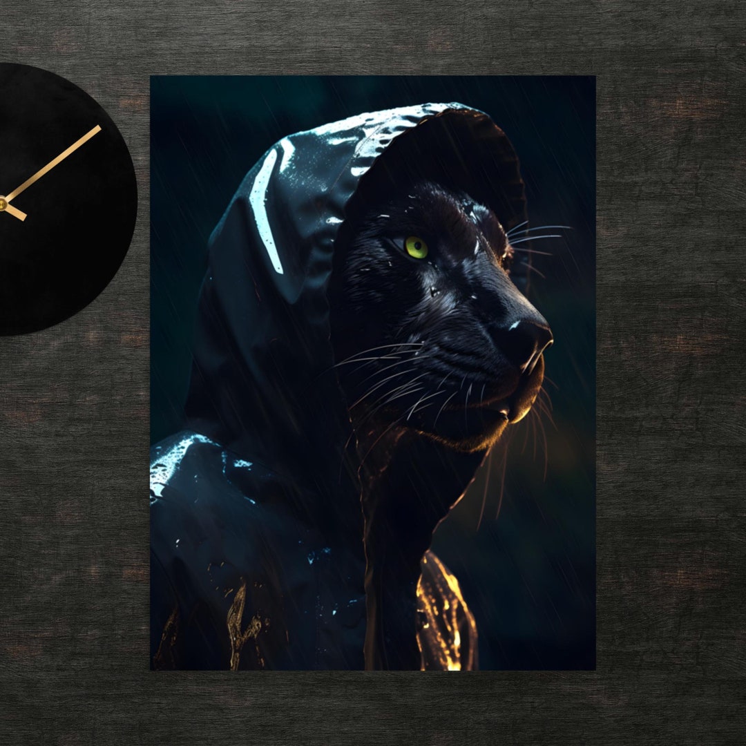 Panther in Raincoat Poster | Panther Art | Wall Art | Art Print ...