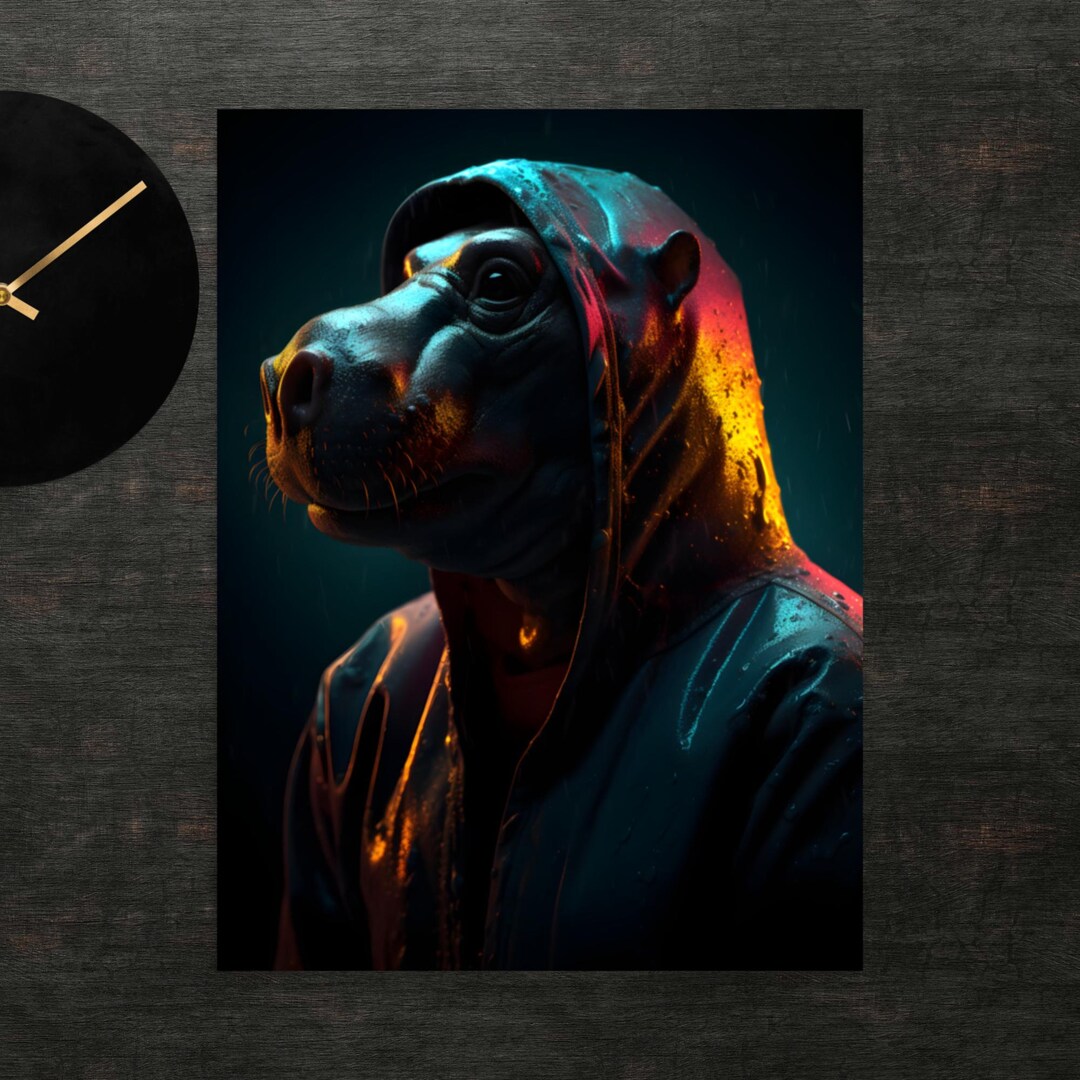 Rhino in Raincoat Poster | Rhino Art | Wall Art | Art Print | Poster ...