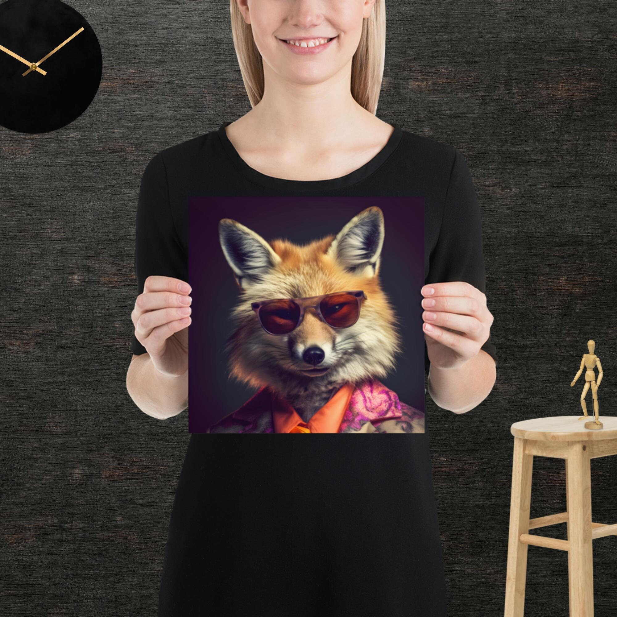 Fox 80s Style Retro Poster Eighties Wall Art Living Room Funny Decor - Etsy