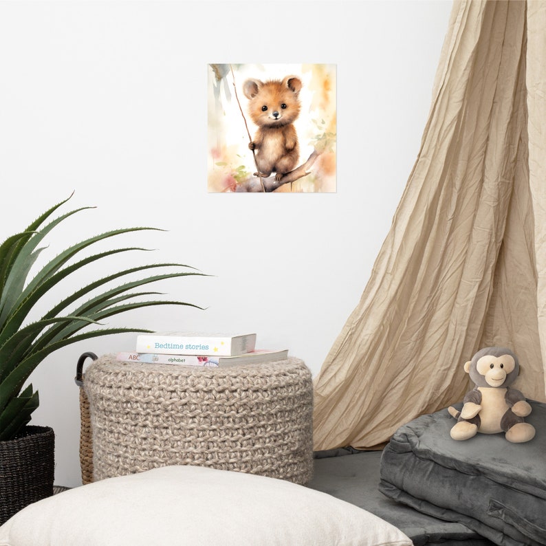 Cute Quokka Poster | Baby Art | Nursery Watercolor Art | Adorable ...