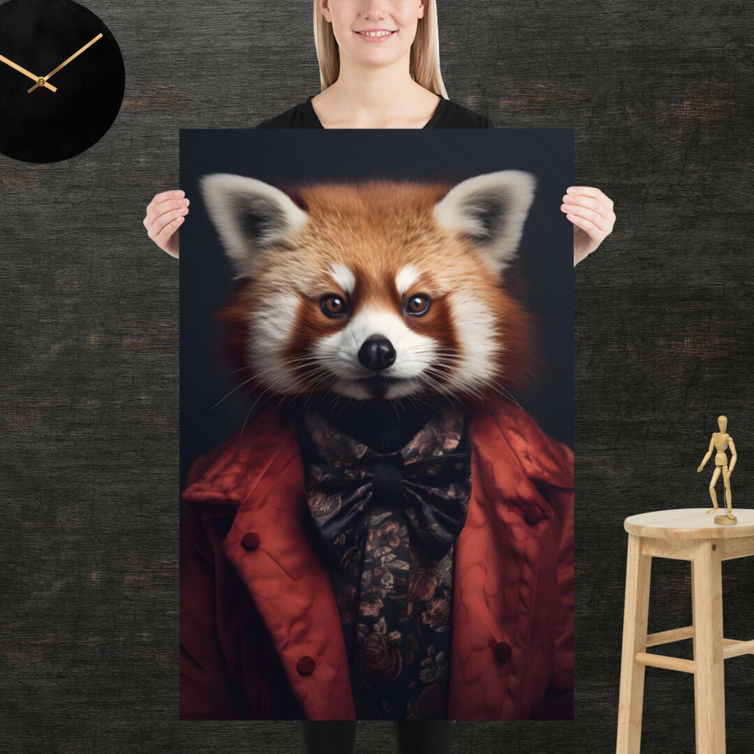 Red Panda 80s Style | Retro Poster | Eighties Wall Art | Living Room ...