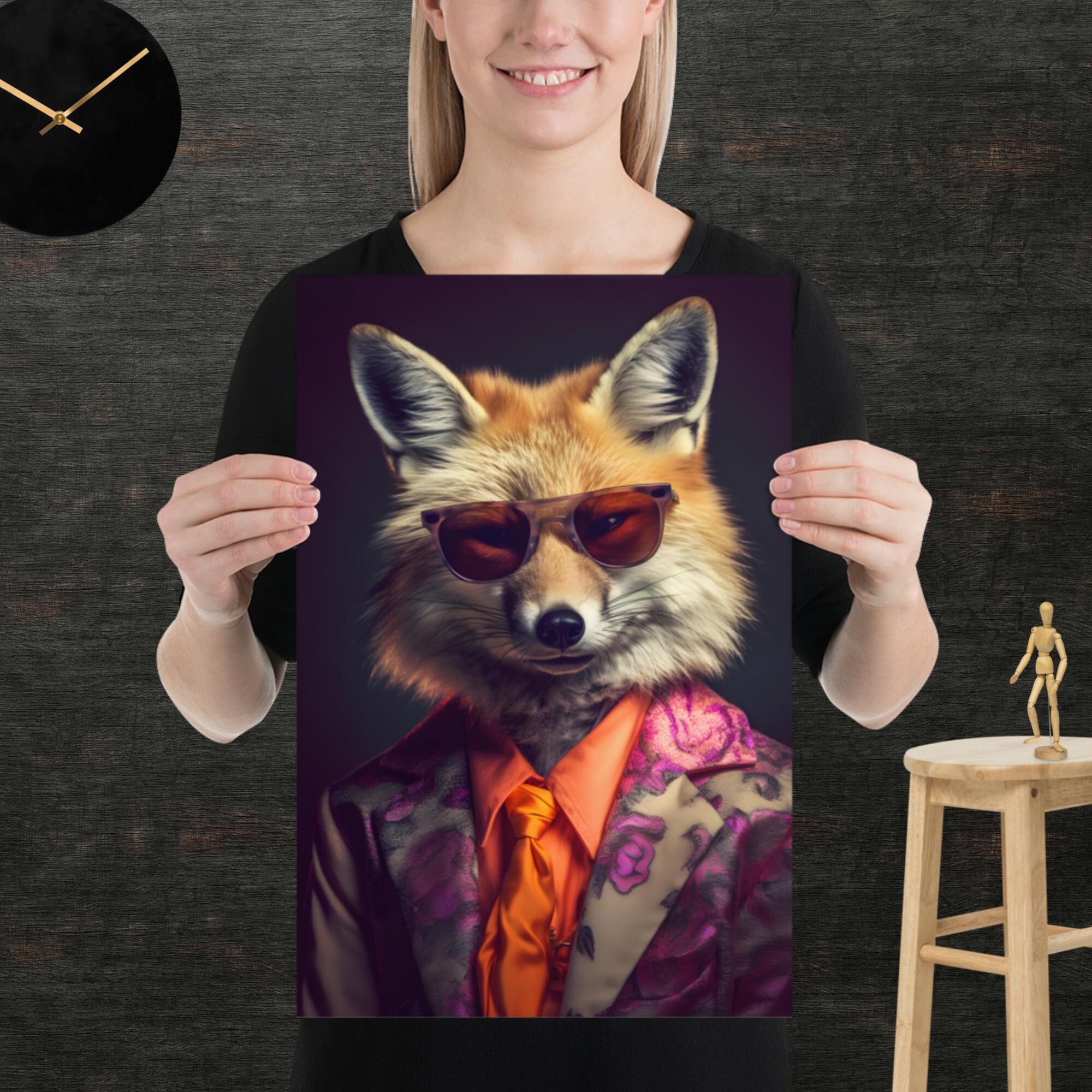 Fox 80s Style Retro Poster Eighties Wall Art Living Room Funny Decor - Etsy