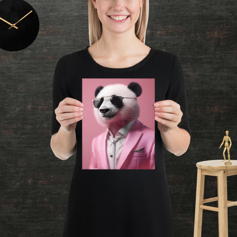 Panda 80s Style | Retro Poster | Eighties Wall Art | Living Room ...
