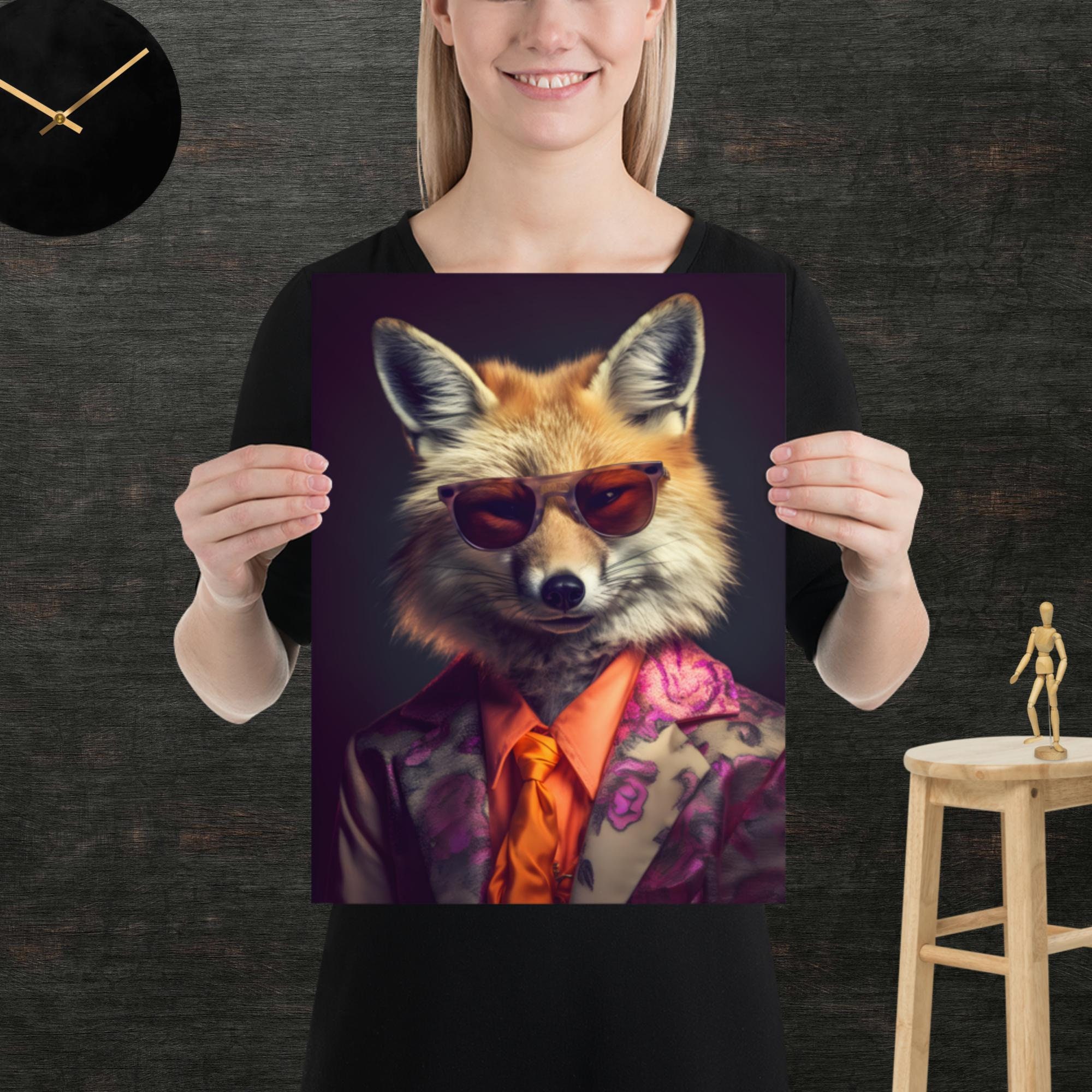 Fox 80s Style Retro Poster Eighties Wall Art Living Room Funny Decor - Etsy