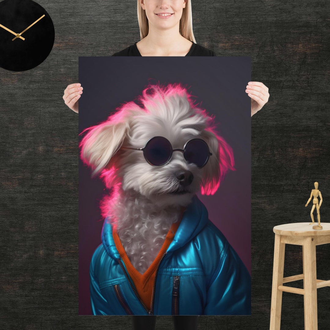Dog 80s Style | Retro Poster | Eighties Wall Art | Living Room | Funny ...