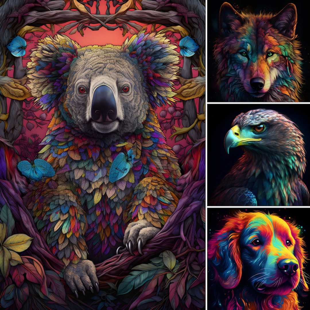 Printable Colorful Animal Art | Wall Art | Living Room | Childs Room - Etsy