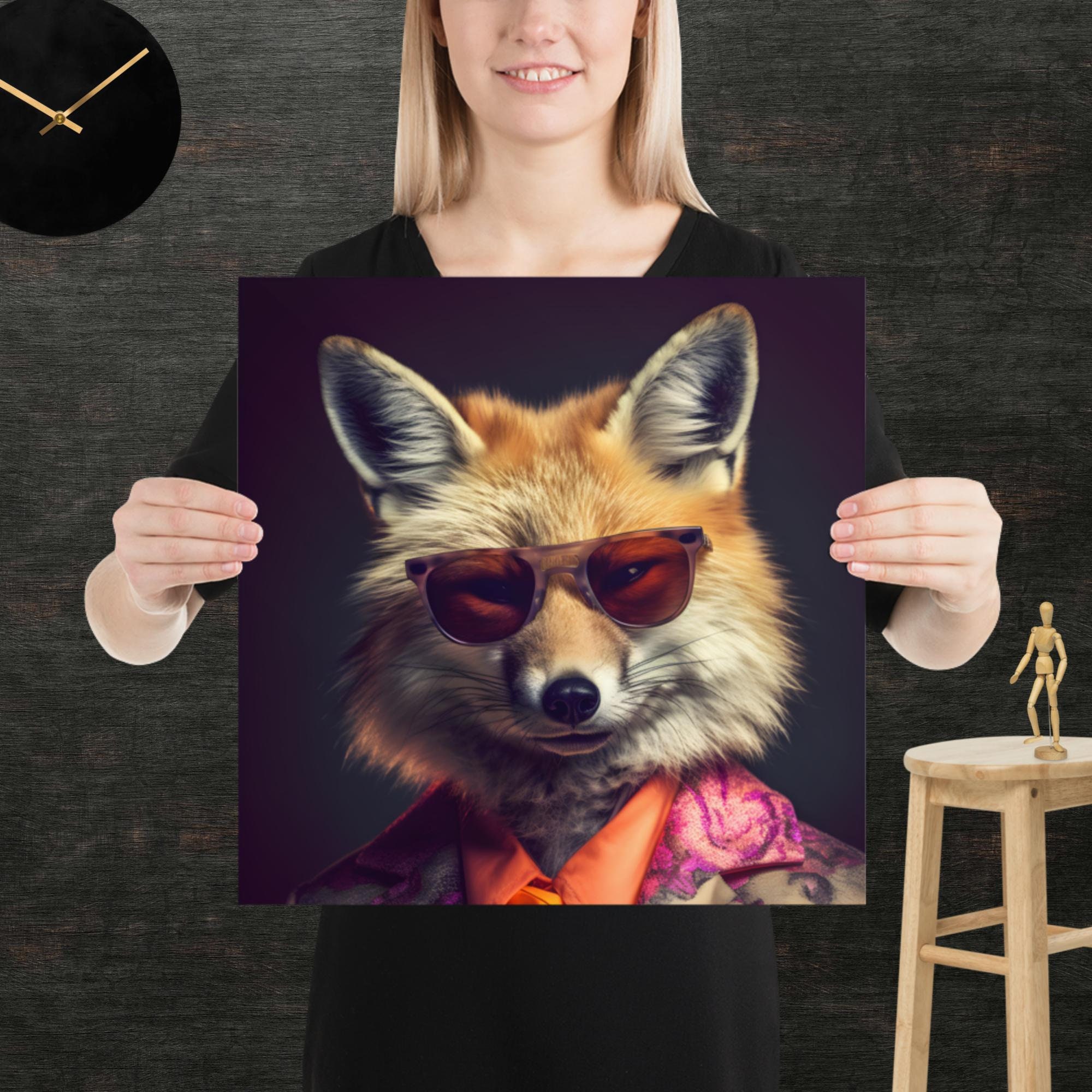 Fox 80s Style Retro Poster Eighties Wall Art Living Room Funny Decor - Etsy