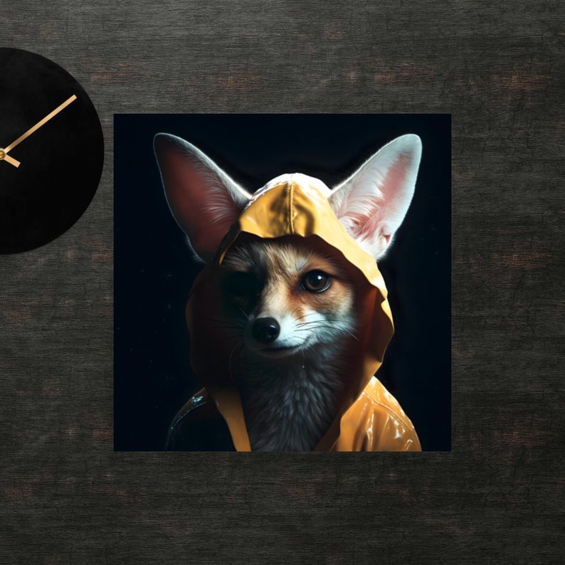 Fennec Fox in Raincoat Poster | Fennec Fox Art | Wall Art | Art Print ...