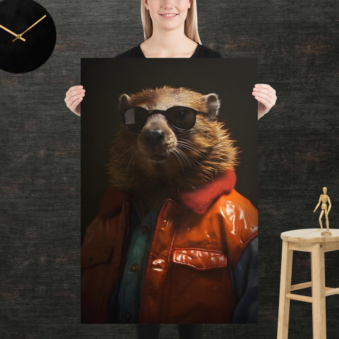 Beaver 80s Style | Retro Poster | Eighties Wall Art | Living Room ...