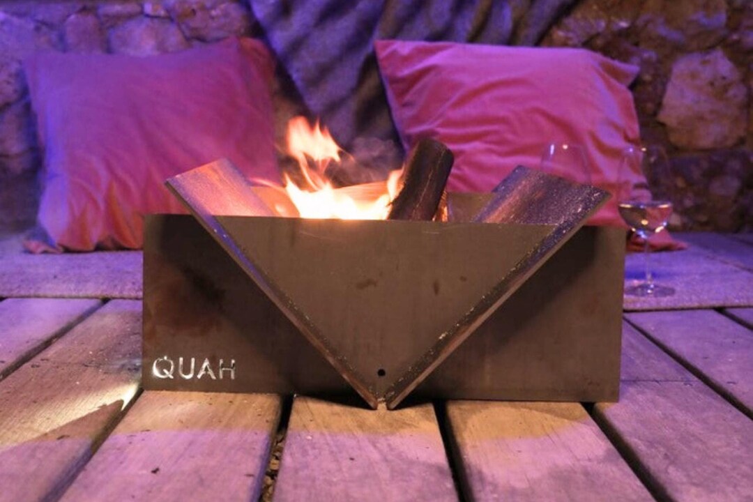 Foldable Campfire , Modern Italian Outdoor Fire Pit , Black Anodized ...
