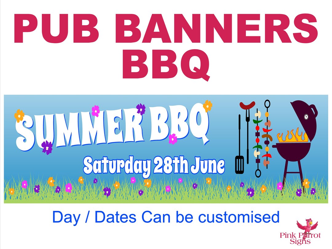 Pub & Bar BBQ Advert PVC Banner in 4 Sizes - Etsy