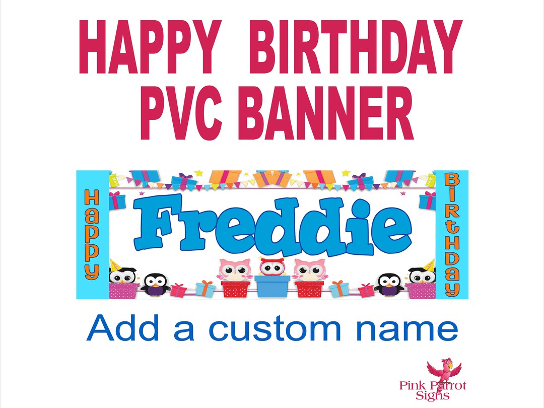 Children's Happy Birthday PVC Indoor/outdoor Banner 4 Sizes ...