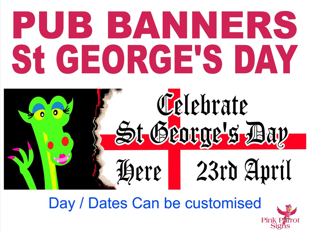 Pub & Bar St George's Day Advert PVC Banner in 4 Sizes - Etsy UK