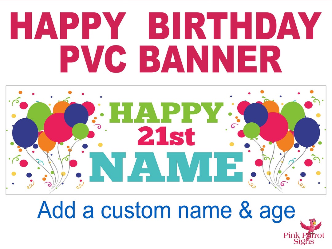 Happy Birthday PVC Indoor/outdoor Banner 4 Sizes - Etsy