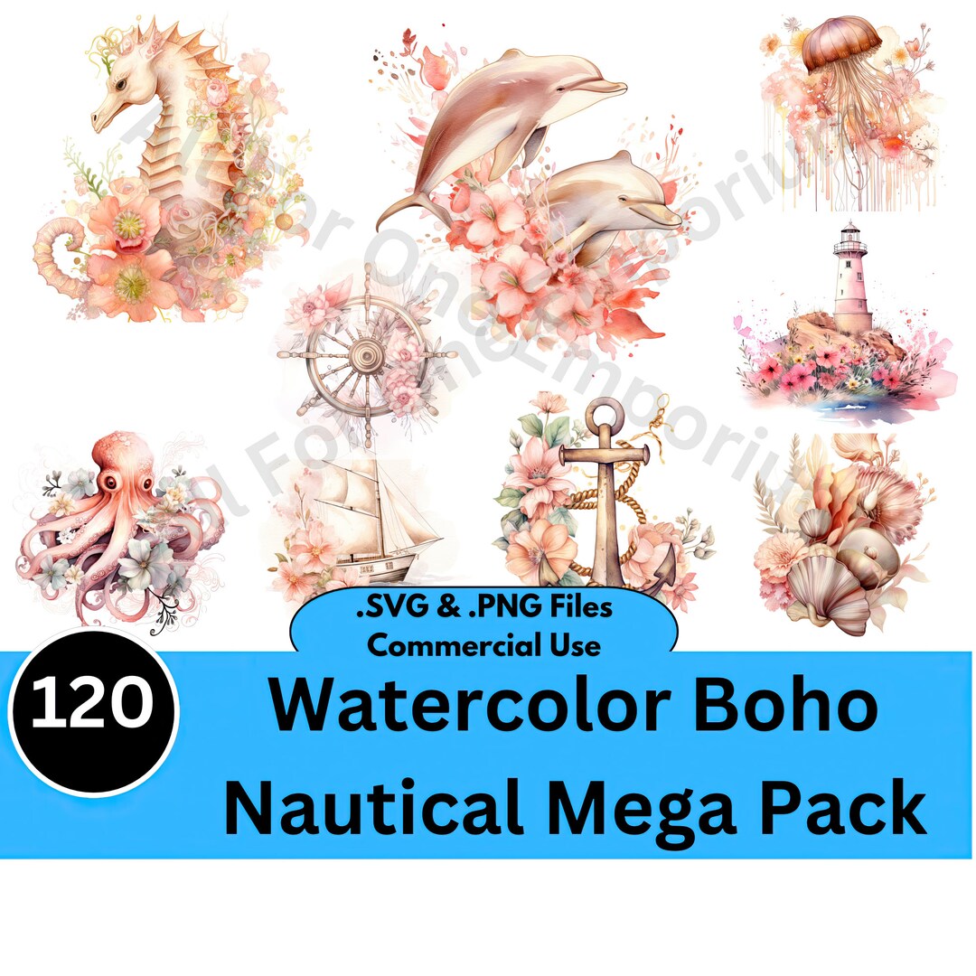 120 Boho Nautical SVG - Ocean Beach Wedding SVG Mega Bundle ...