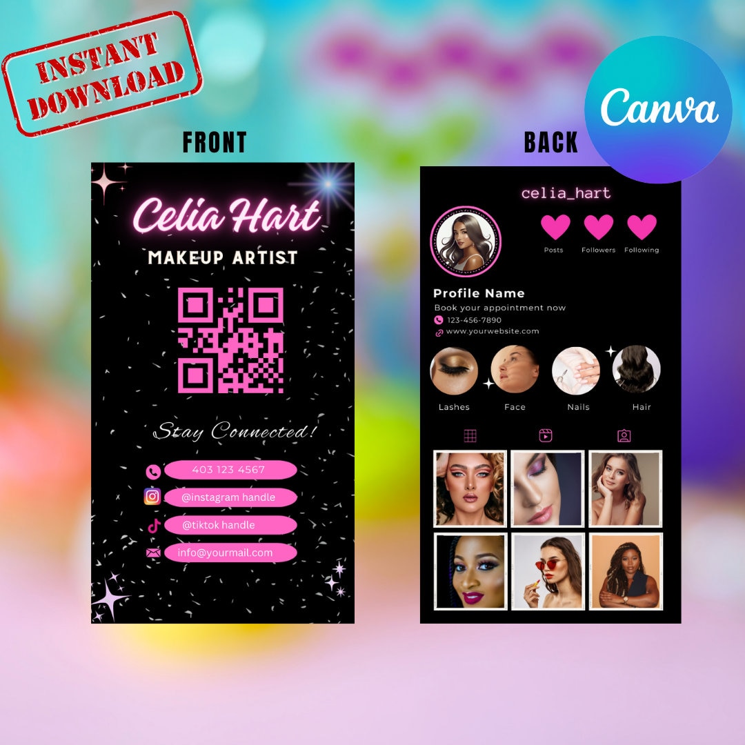 Instagram Business Cards, IG Influencer Cards, QR Code Business Cards ...