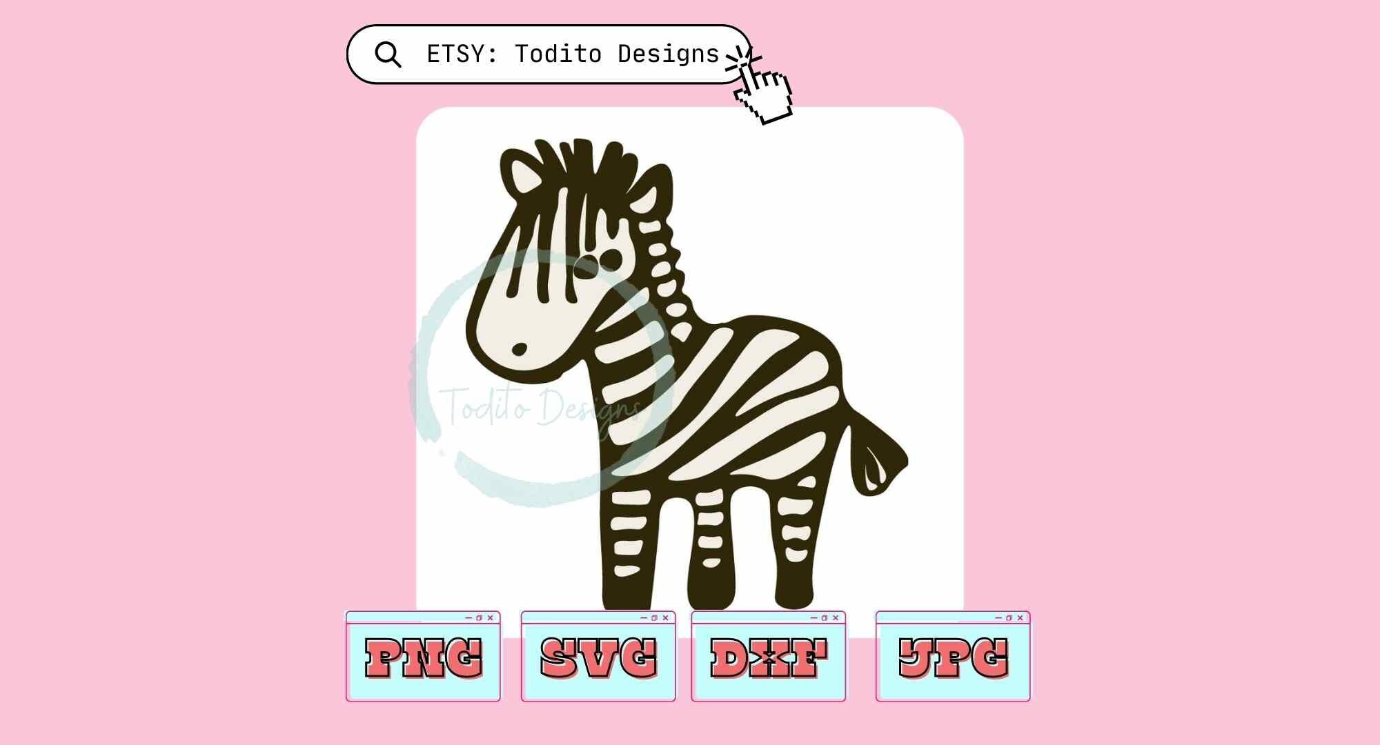 Simple Zebra SVG JPG PNG Dxf - Etsy