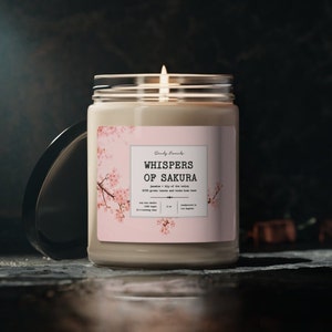 Sakura Candle Gift, Cherry Blossom Scented Candle, Sakura Home Decor ...