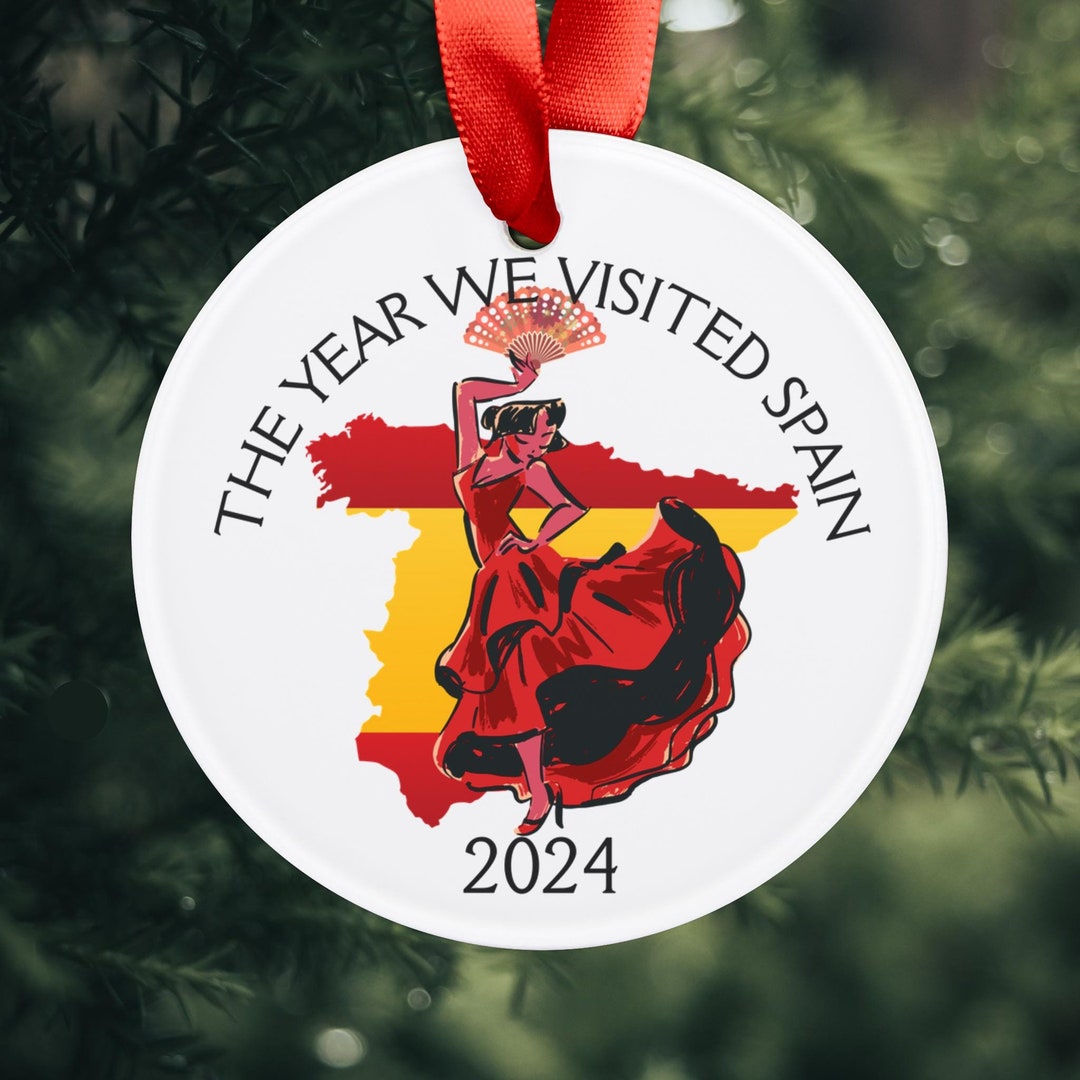 Spain Christmas Ornament, Personalized Spain Trip Keepsake, Anniversary ...