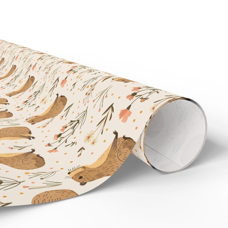 Cute Capybara Wrapping Paper, Capybara Gift Wrap Roll, Seasonal Fall ...