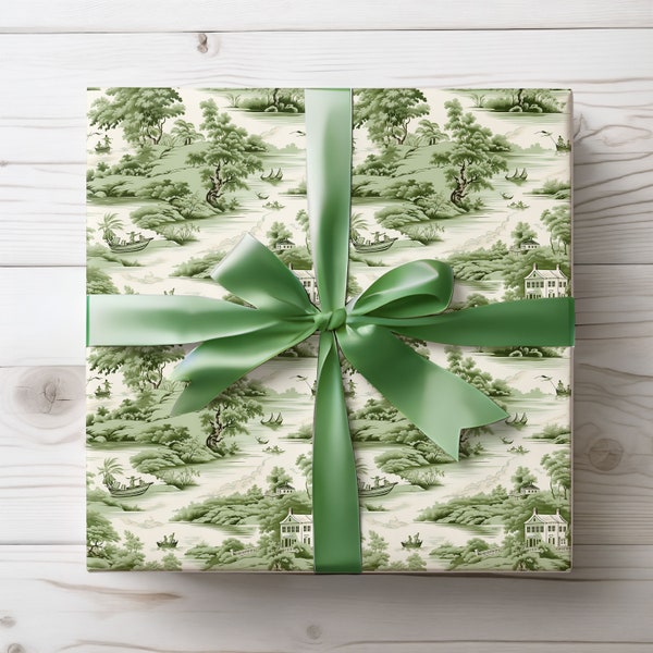 Green and White Wrapping Paper - Etsy