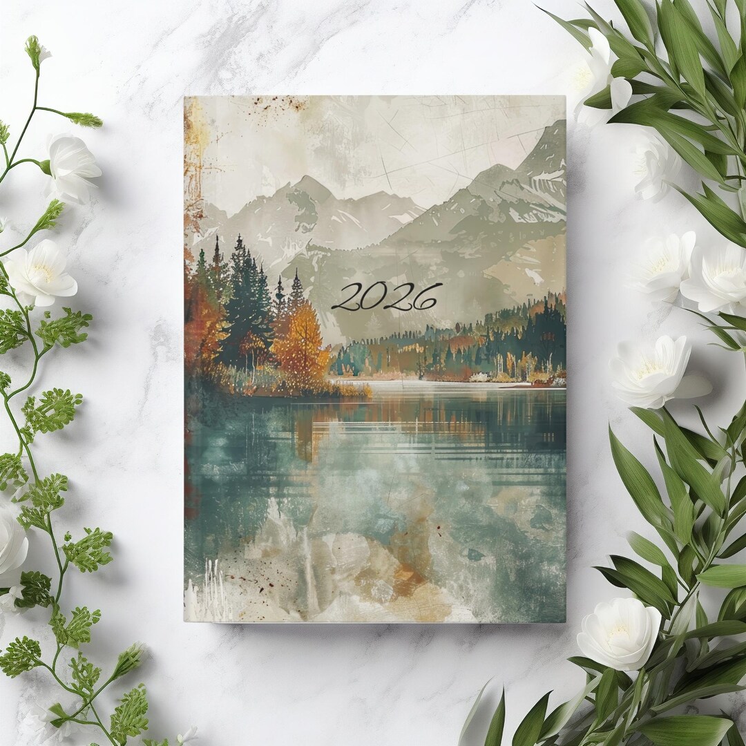 2026 Mountain Lined Journal, Nature Aesthetic Notebook, Rustic Lake ...