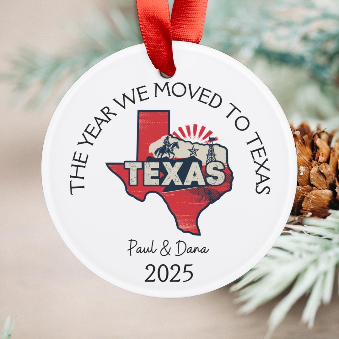 Moving to Texas Ornament, Texas Moving Gift, Personalized State ...