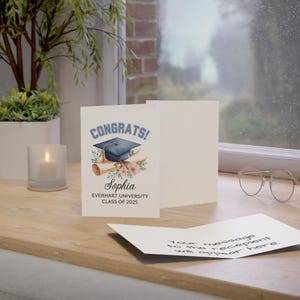 Custom Graduation Card With Envelope, Greeting Card for College ...