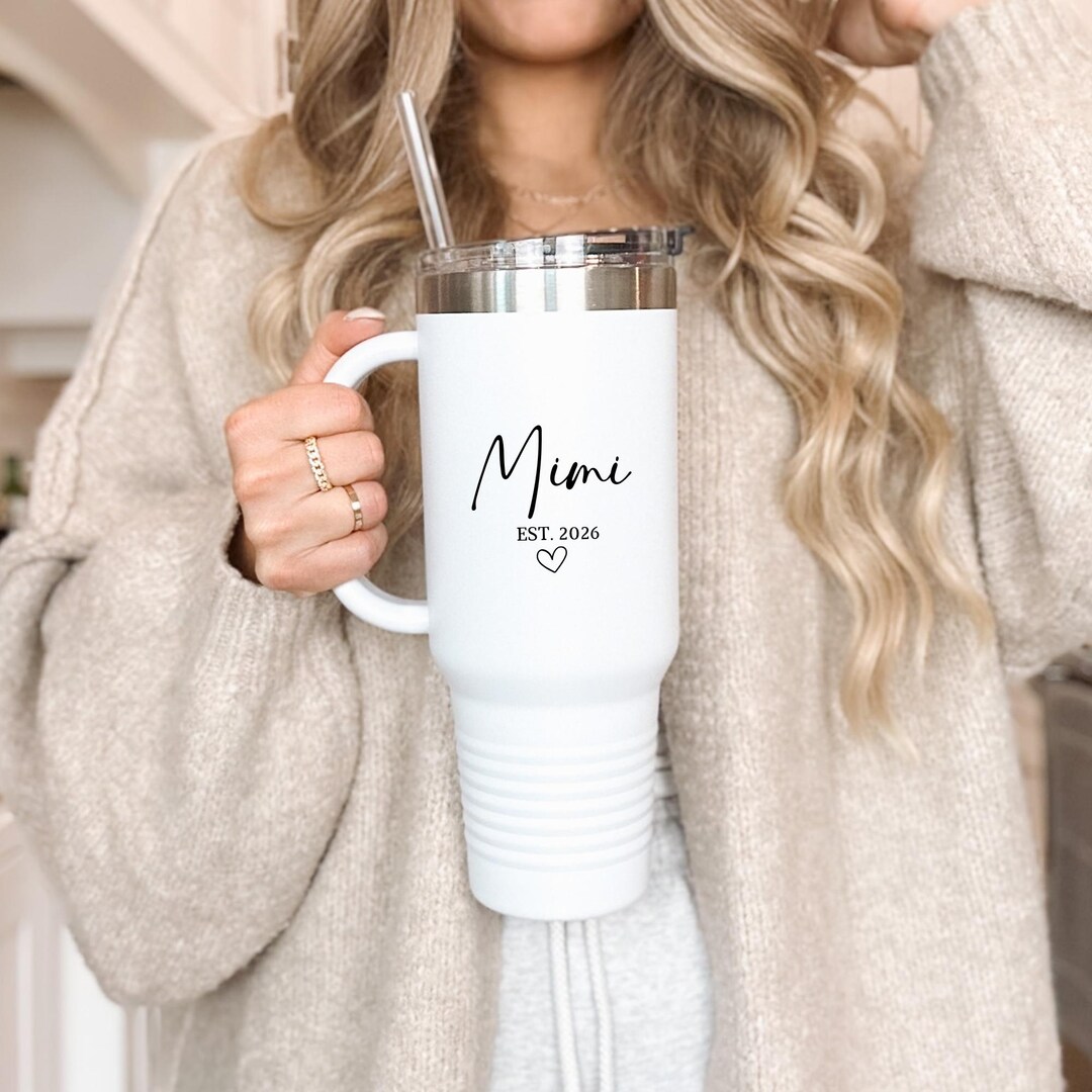 Custom Mimi Tumbler 40 Oz, New Grandma Travel Mug, Personalized Mother ...