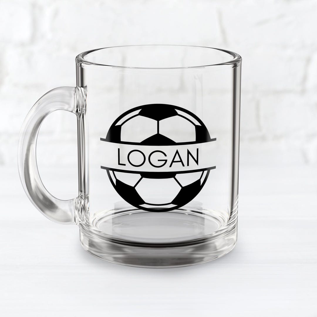 Personalized Soccer Glass Mug Custom Gift Soccer Player Iced Coffee ...