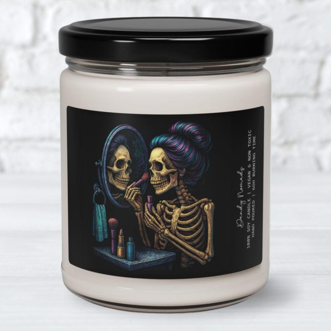Gothic Bathroom Decor, Skeleton Vanity Candle, Spooky Funny Candle ...