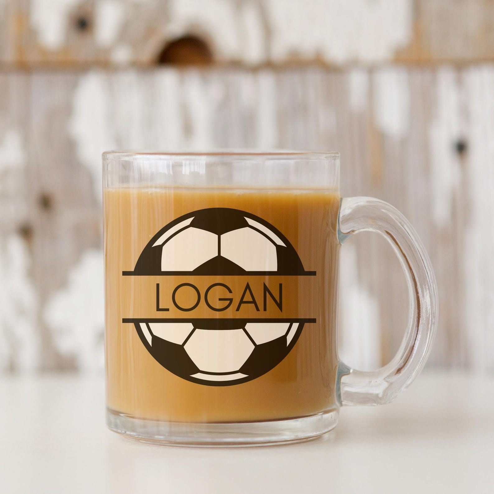 Personalized Soccer Glass Mug Custom Gift Soccer Player Iced Coffee ...