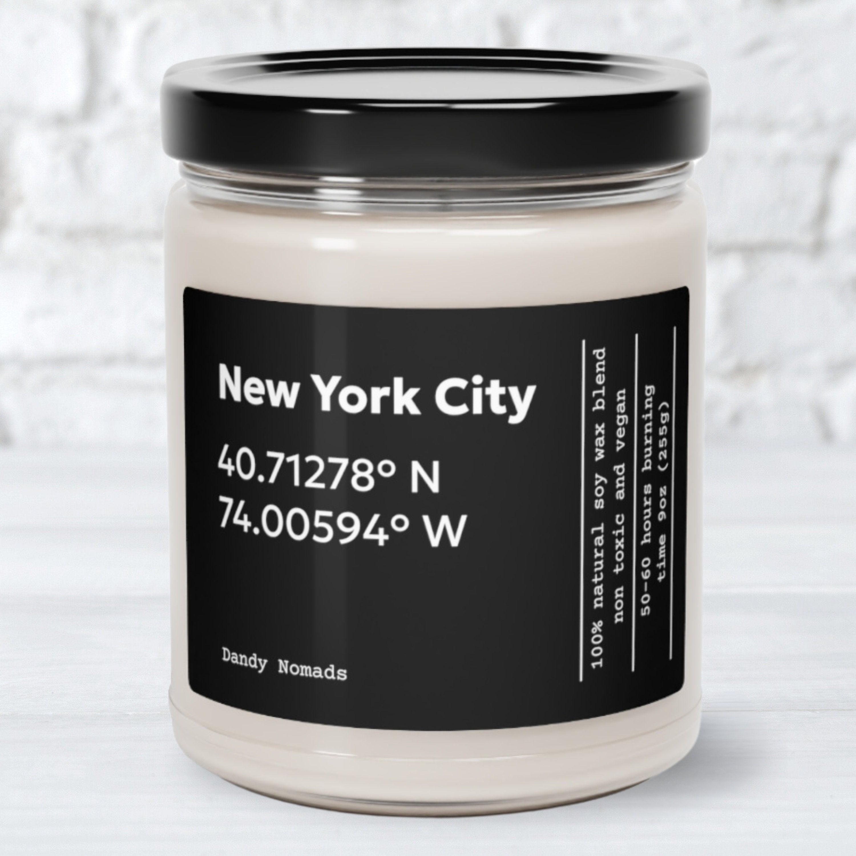 Custom City Coordinates Candle, New York City Scented Candle, Gift for ...
