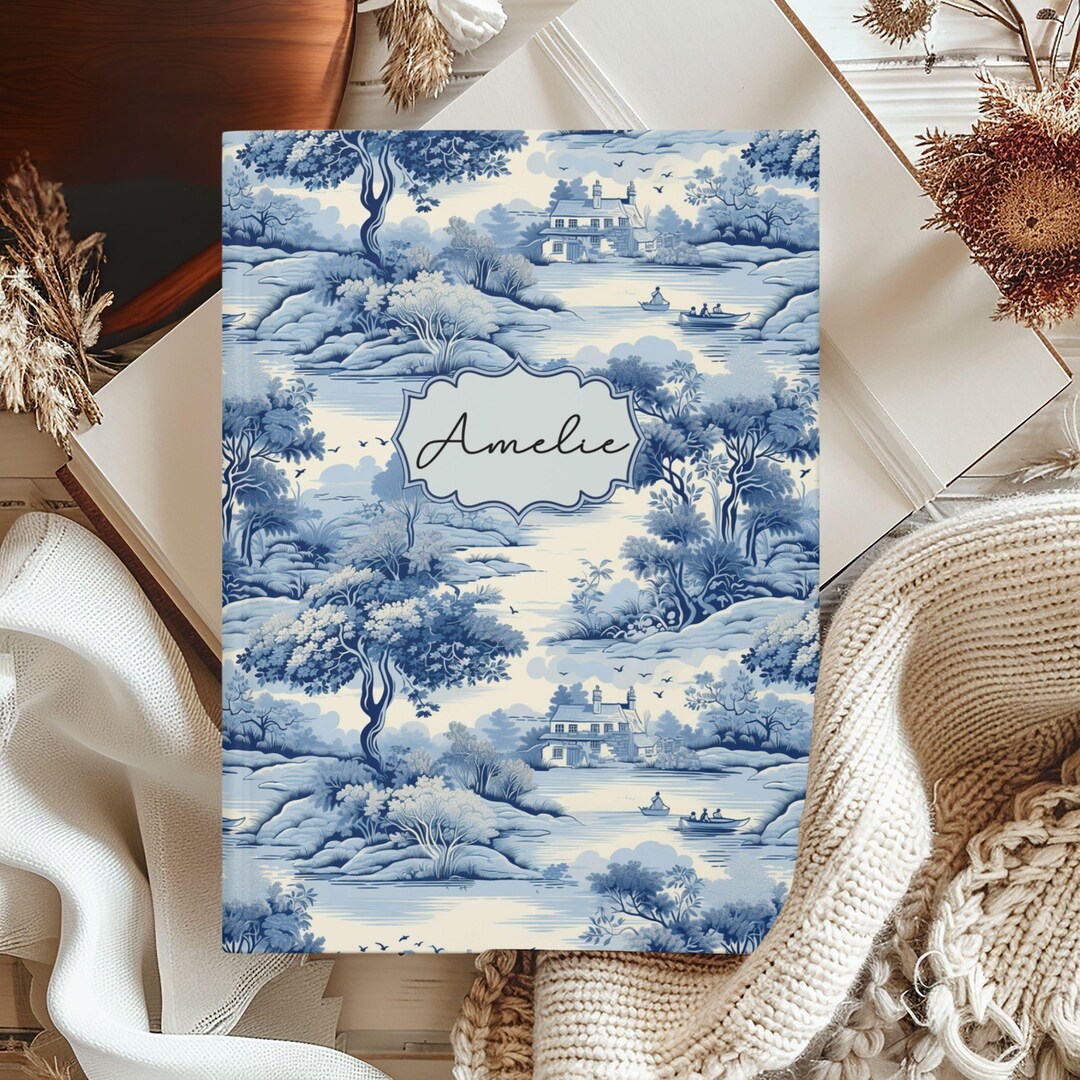 Custom Toile Pattern Journal Personalized Hardcover Notebook, Gift for ...