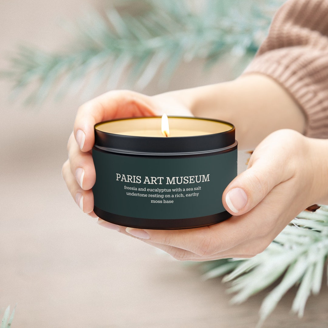Paris Art Museum Black Tin Candle, Gift for Paris Lovers, Travel Candle ...