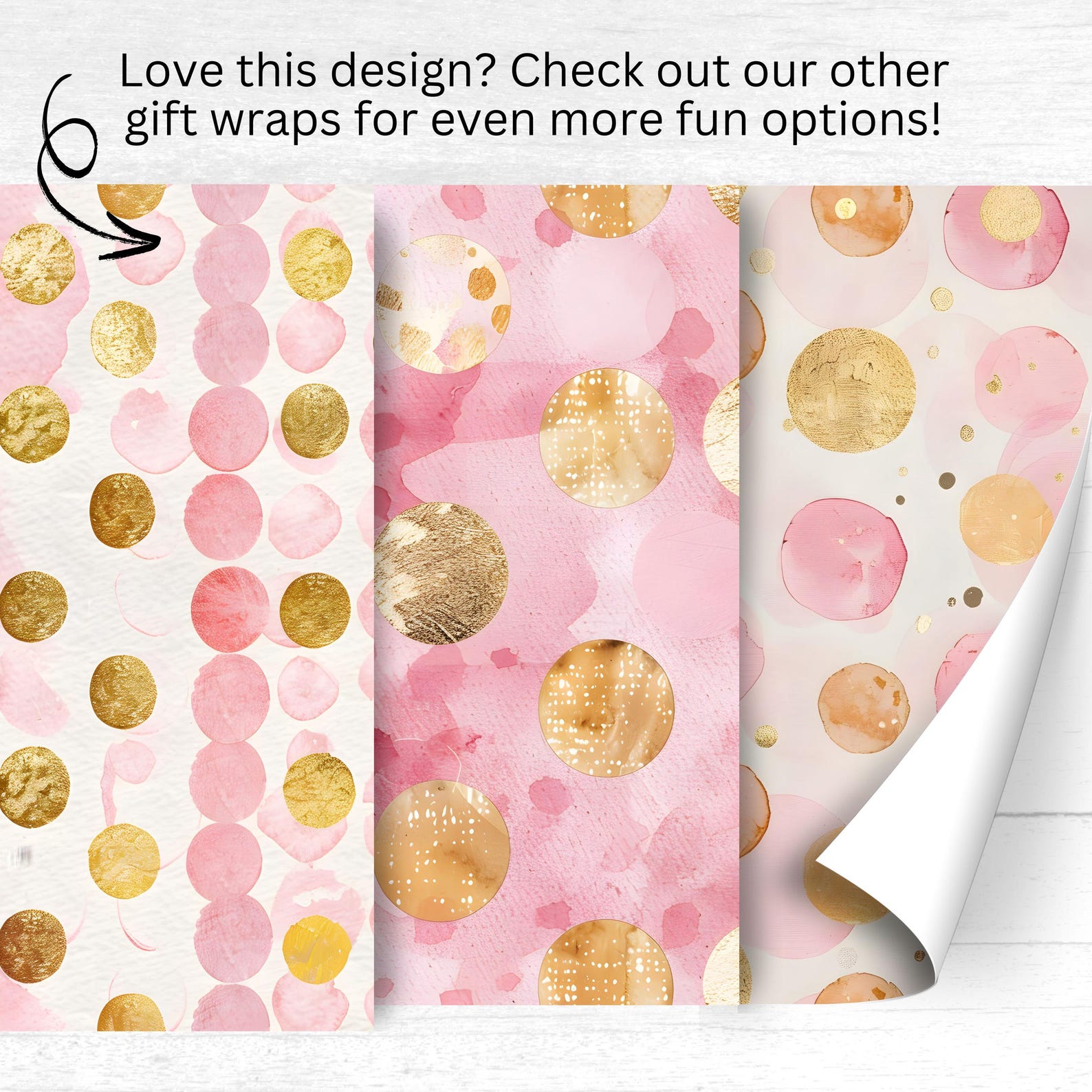 Pink Abstract Gift Wrapping Paper for Her, Birthday Gift Wrap for Girls ...