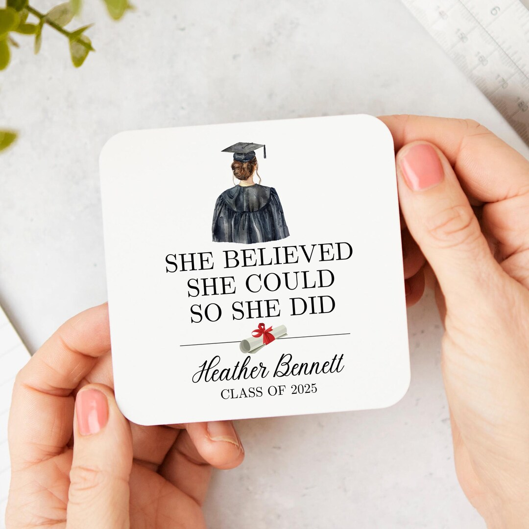 Custom Coaster Graduation Gift for Her, High School Graduate, College ...