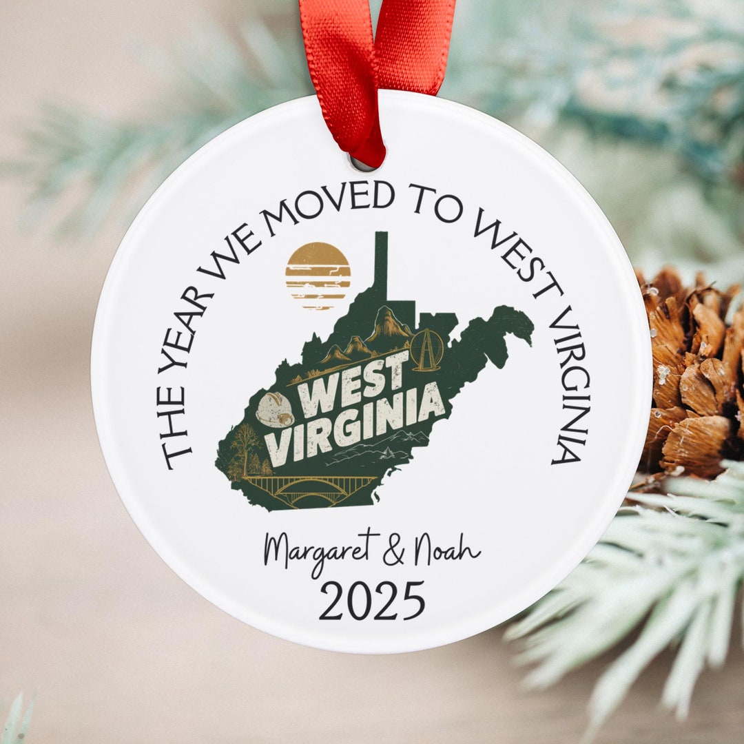 Personalized West Virginia Ornament, Christmas Gift Custom West ...