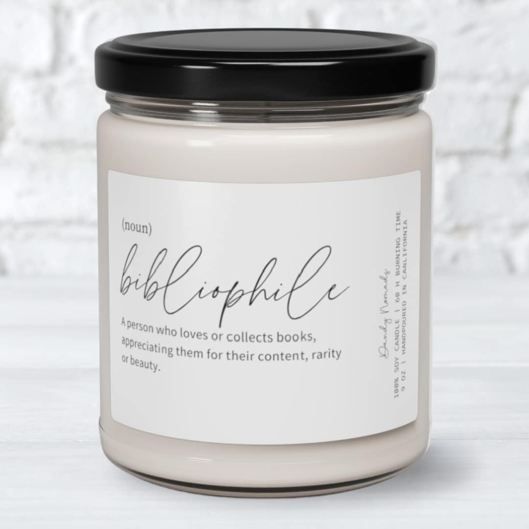 Bibliophile Definition Candle, Gift for a Reader, Book Lover Gift for ...