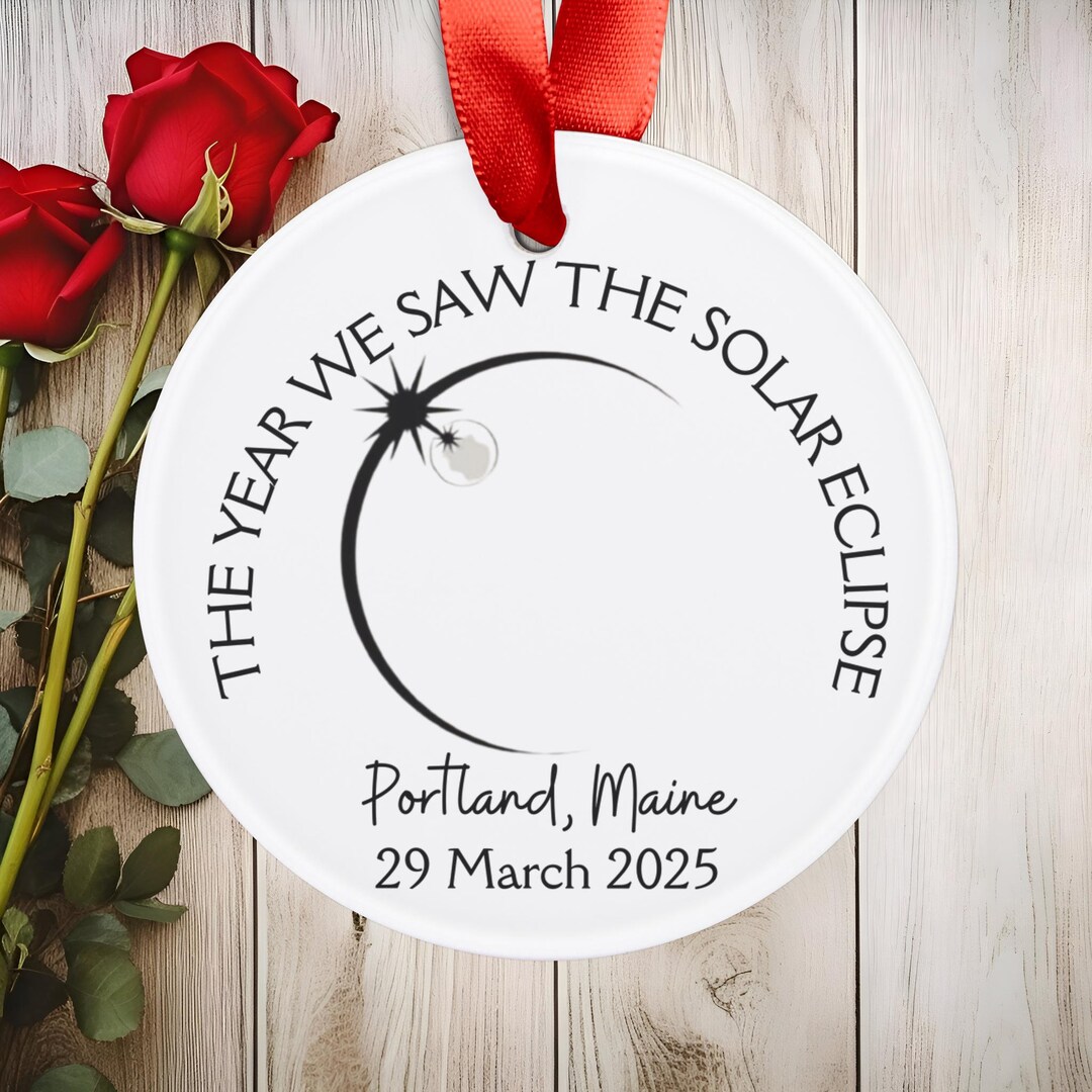 Custom Solar Eclipse 2025 Ornament, Solar Eclipse Keepsake, Astronomy ...