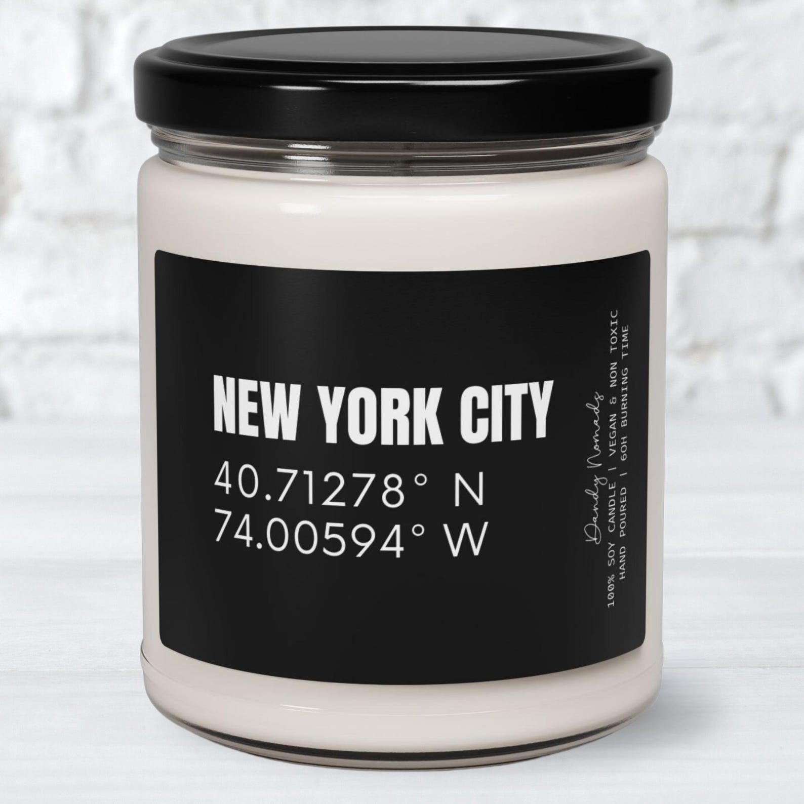 Custom City Coordinates Candle, New York City Scented Candle, Gift for ...