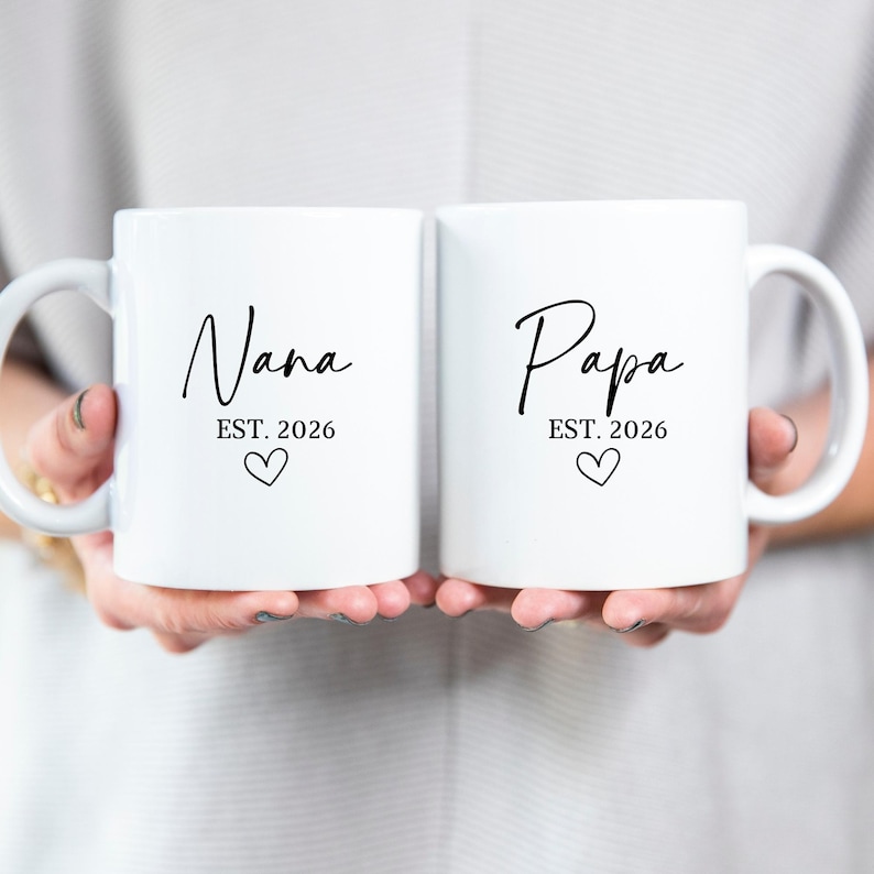 Nana and Papa Gift, Custom Coffee Mug Set Gift for Grandparents From ...