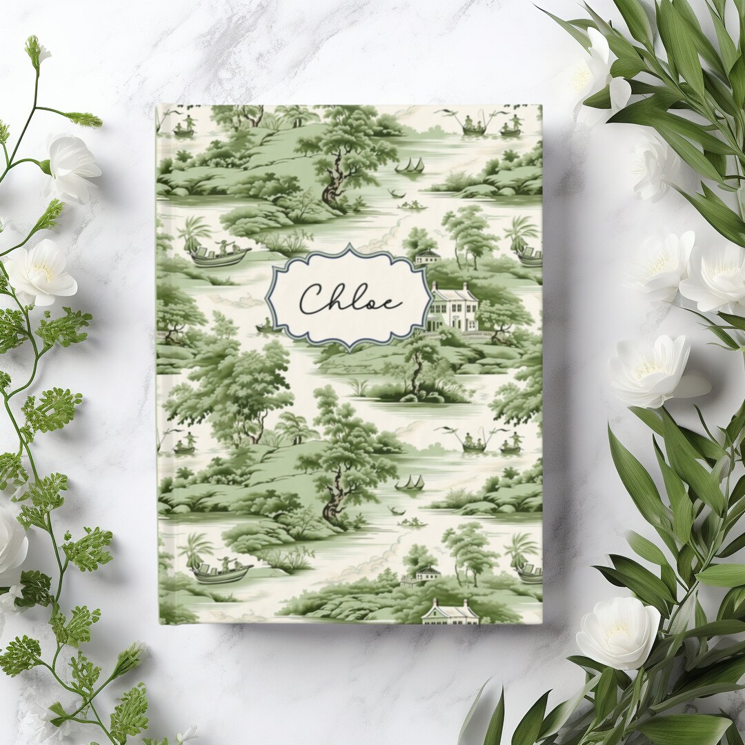 Personalized Toile Notebook, Hardcover Toile Custom Toile De Jouy ...